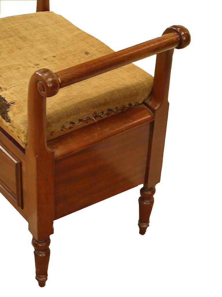 English Victorian Mahogany Window Bench For Sale at 1stDibs