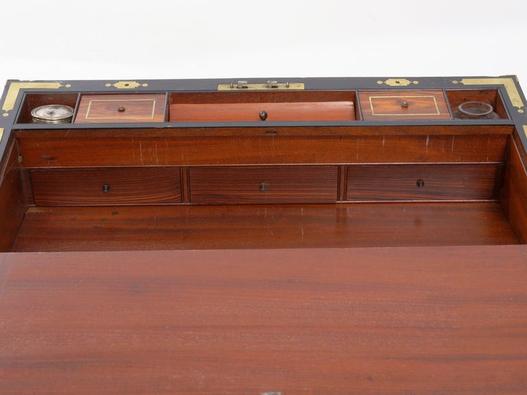 English Victorian Mahogany Writing Slope Desk with J. Bramah Locks ...