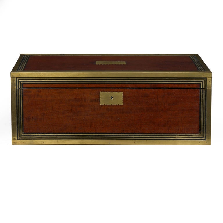 English Victorian Mahogany Writing Slope Desk with J. Bramah Locks ...