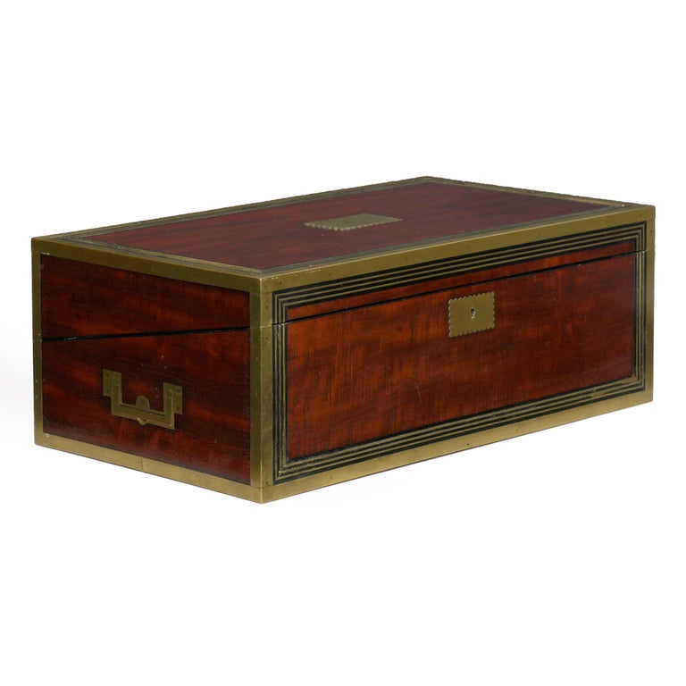 English Victorian Mahogany Writing Slope Desk with J. Bramah Locks ...