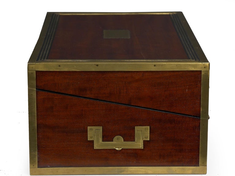 English Victorian Mahogany Writing Slope Desk with J. Bramah Locks ...