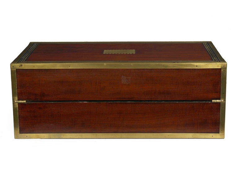 English Victorian Mahogany Writing Slope Desk with J. Bramah Locks ...