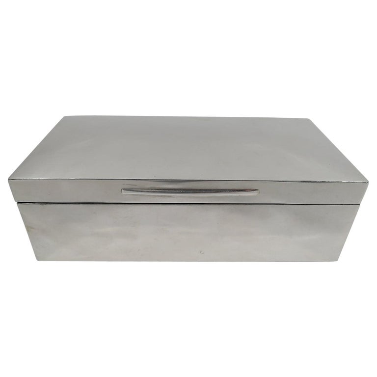 English Victorian Modern Sterling Silver Box at 1stDibs
