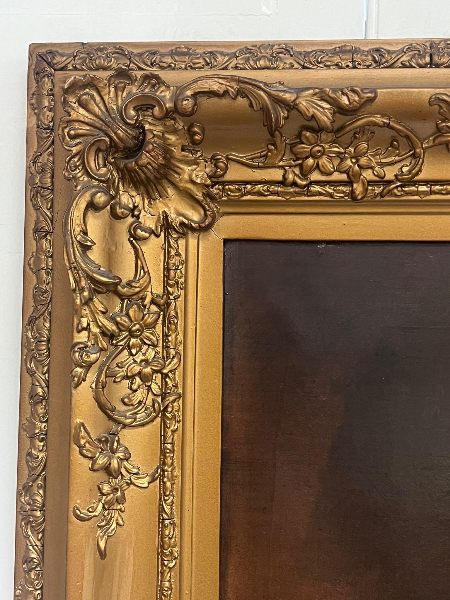 English Victorian Oil - Large Victorian Portrait of a Country Lady Oil ...