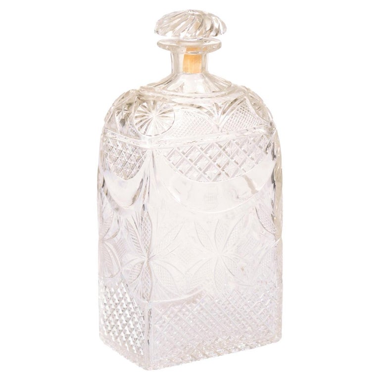 English Victorian Period 19th Century Etched Glass Vanity Bottle with ...