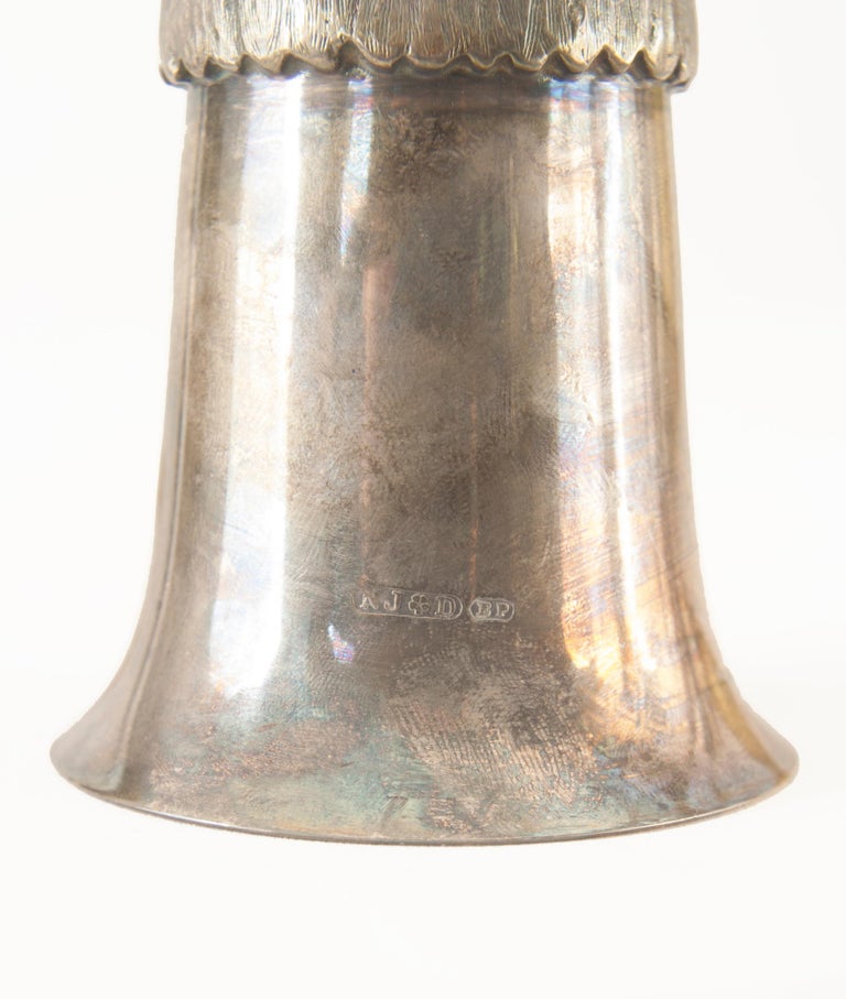 English Victorian Silver Plate Cup with Dog Head For Sale at 1stDibs