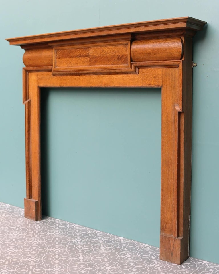 English Victorian Solid Oak Fire Mantel For Sale at 1stDibs