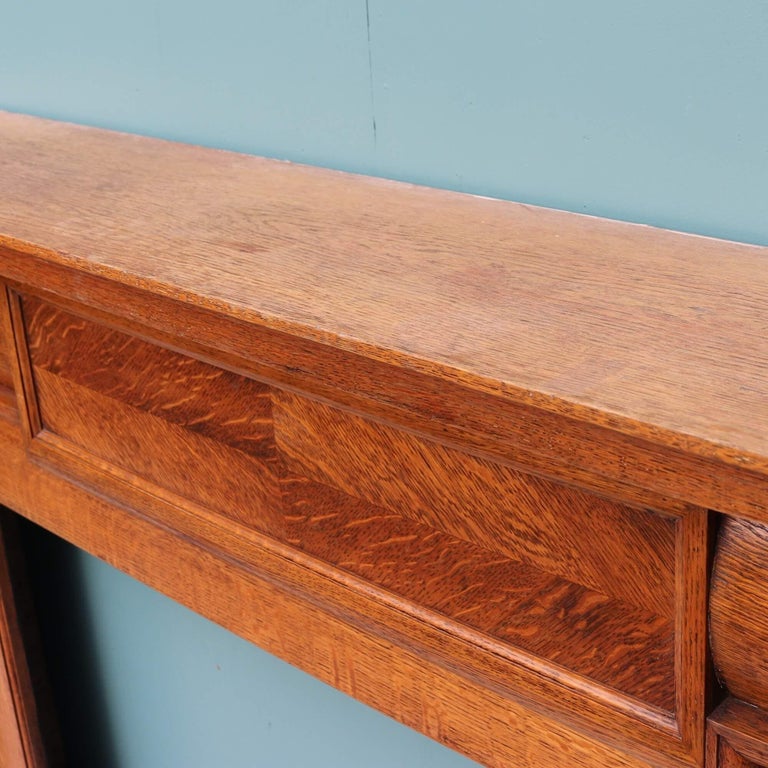 English Victorian Solid Oak Fire Mantel For Sale at 1stDibs