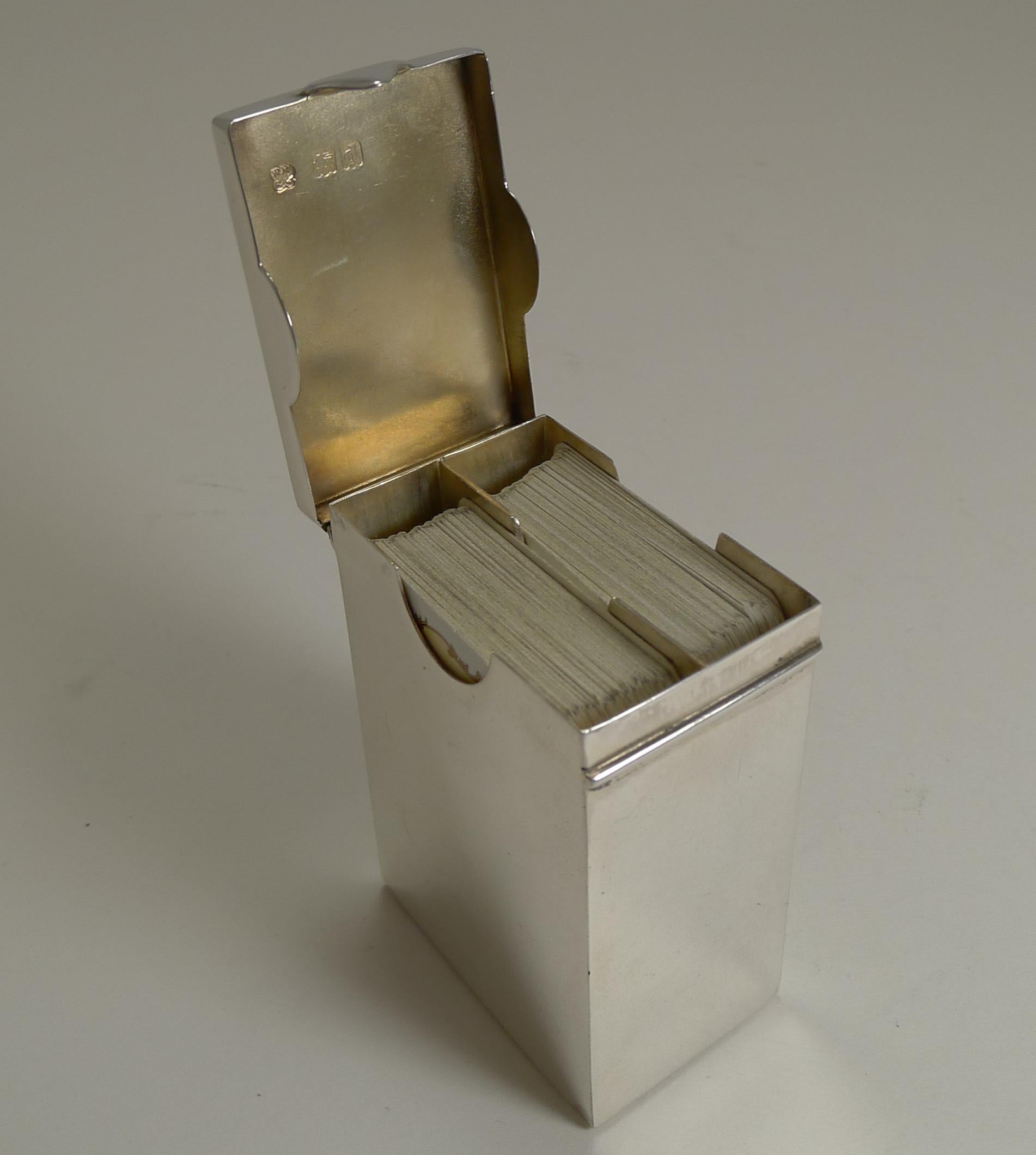 English Victorian Sterling Silver Playing Card Box, 1899 at 1stDibs ...