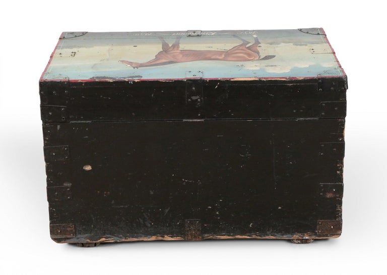 English Victorian Style Horse Portrait Floor Trunk / Tack Box For Sale ...
