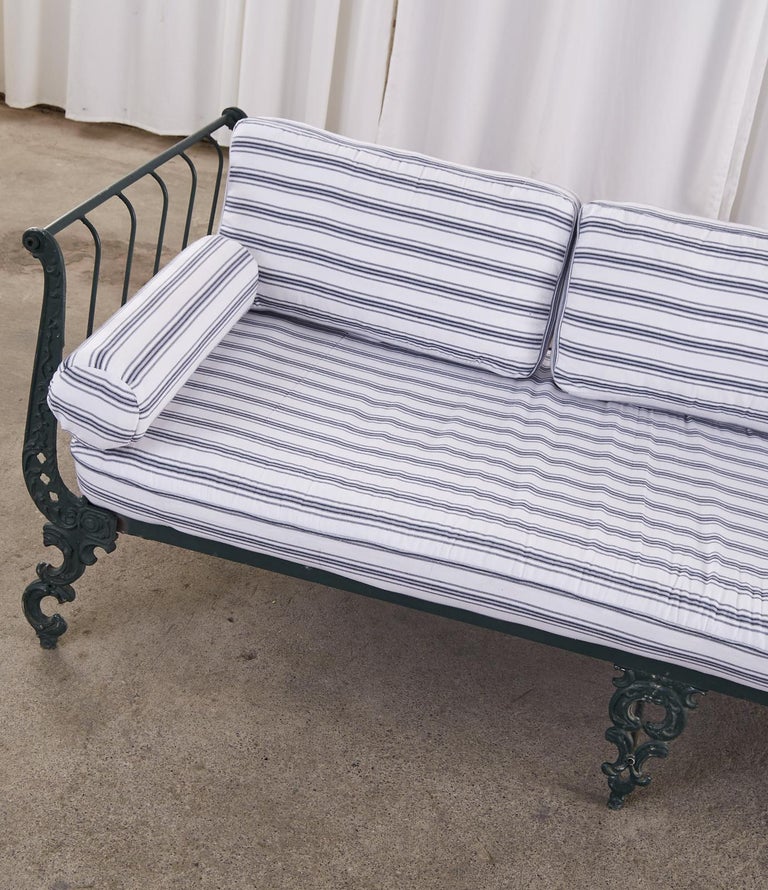 English Victorian Style Painted Iron Daybed Settee at 1stDibs