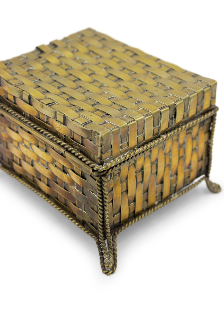 English Victorian Style Woven Brass Box For Sale at 1stDibs