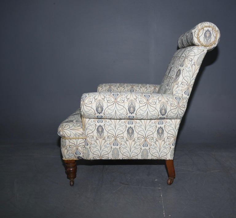 English Victorian Upholstered Arm Chair For Sale at 1stDibs