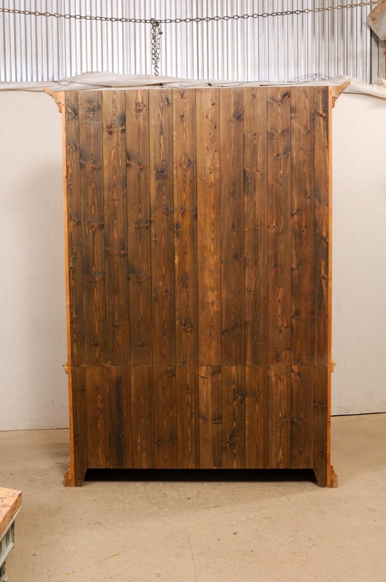 English Vintage Display and Storage Cabinet w/Carved Iconic Columns For ...