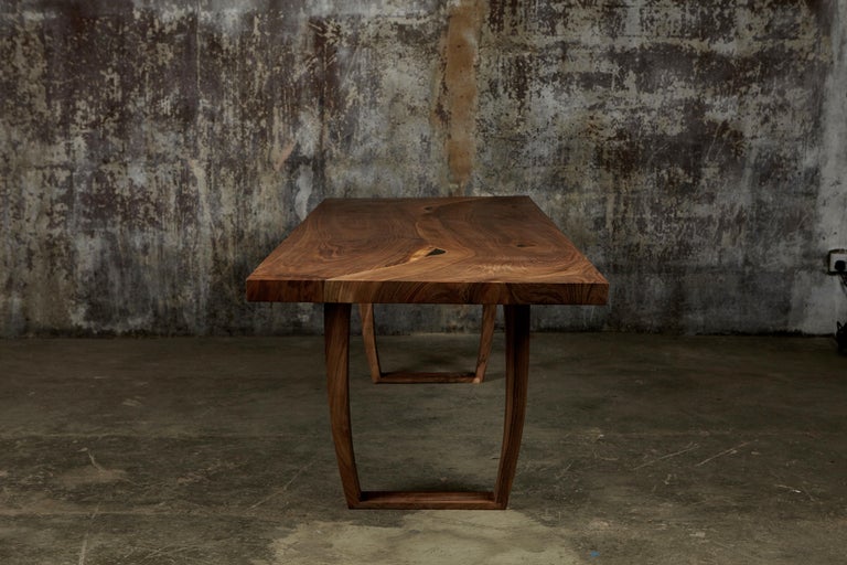 Trapeze leg English Walnut Dining Table by Jonathan Field. For Sale at ...