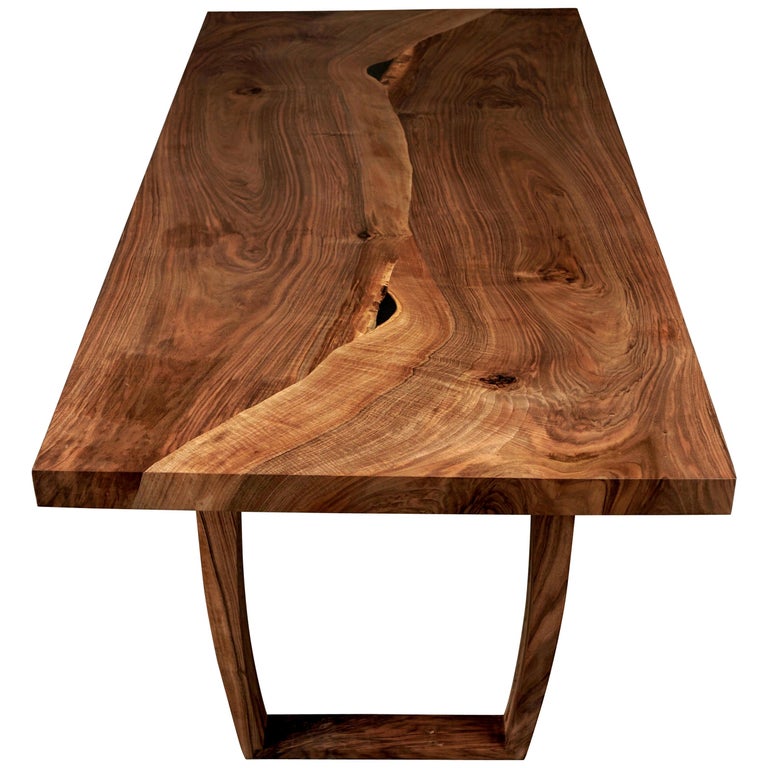 Trapeze leg English Walnut Dining Table by Jonathan Field. For Sale at ...