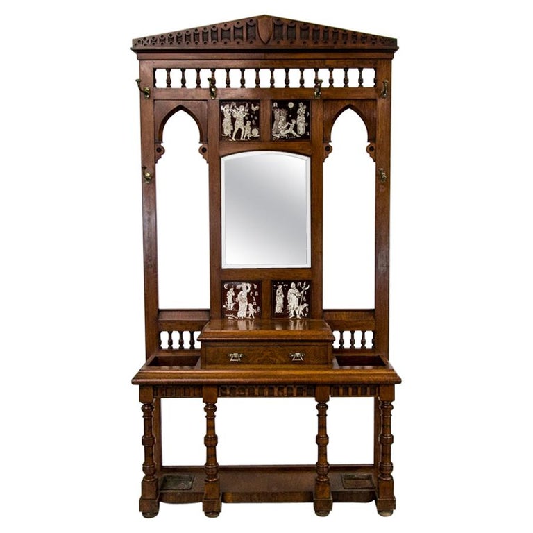English Walnut Hall Stand For Sale at 1stDibs