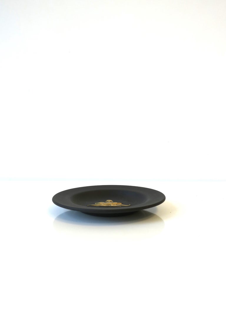 English Wedgwood Black Basalt and Gold Raised Relief Jewelry Dish For ...