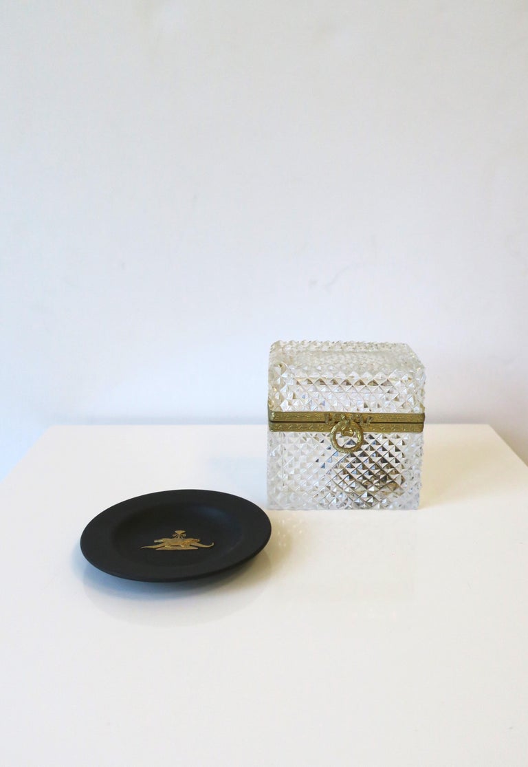 English Wedgwood Black Basalt and Gold Raised Relief Jewelry Dish For ...