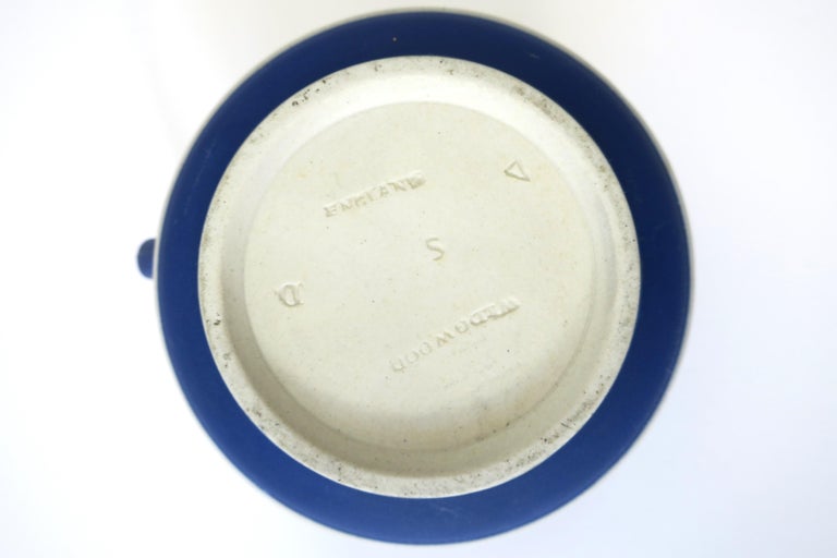 English Wedgwood Jasperware Blue and White Sugar Bowl and Creamer Neoclassical Style For Sale at ...