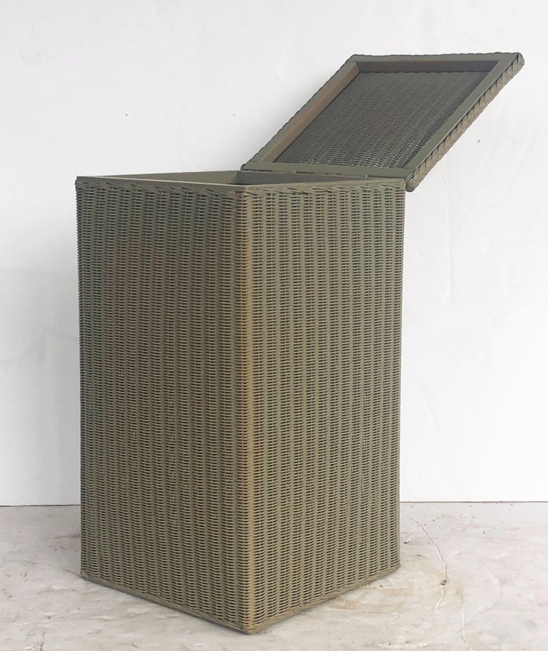 English Wicker Garden Square Linen Hamper by Lloyd Loom at 1stDibs