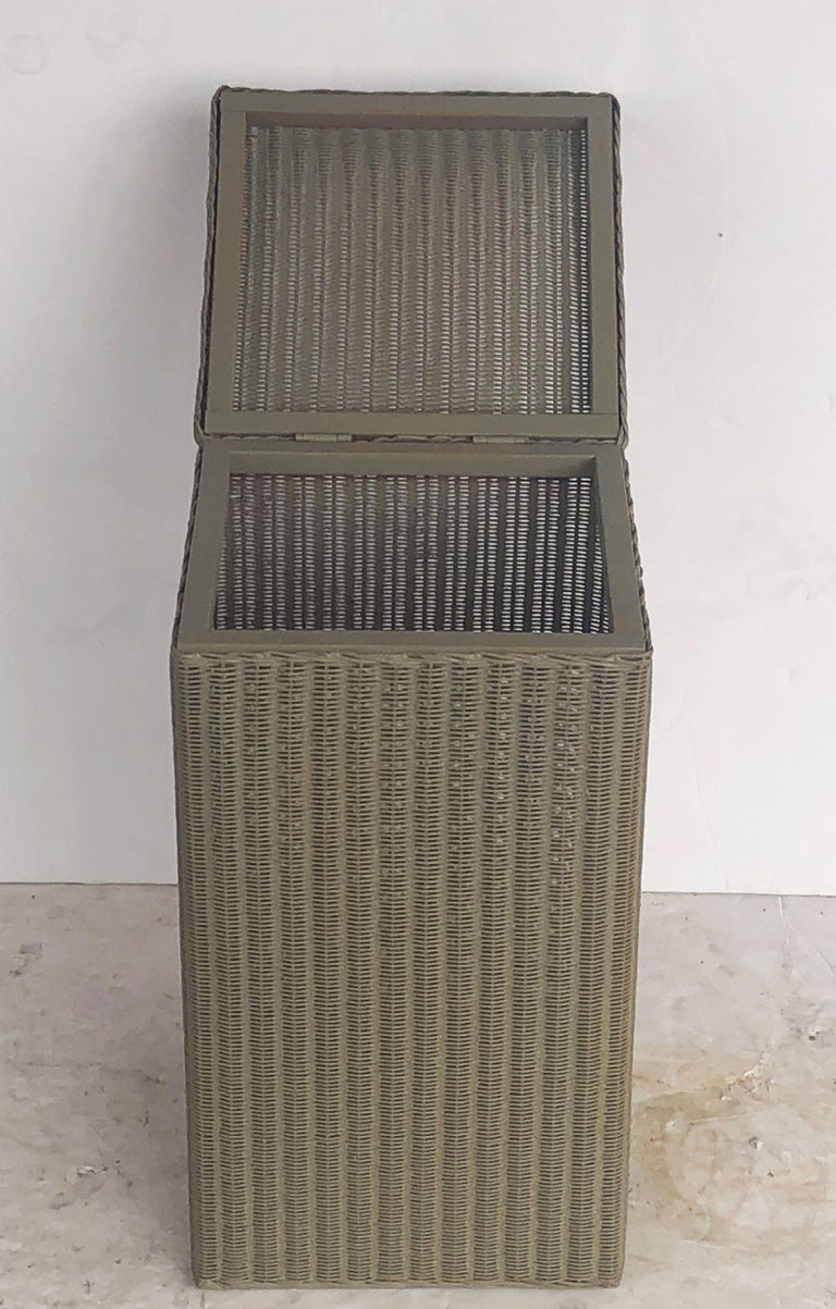 English Wicker Garden Square Linen Hamper by Lloyd Loom at 1stDibs