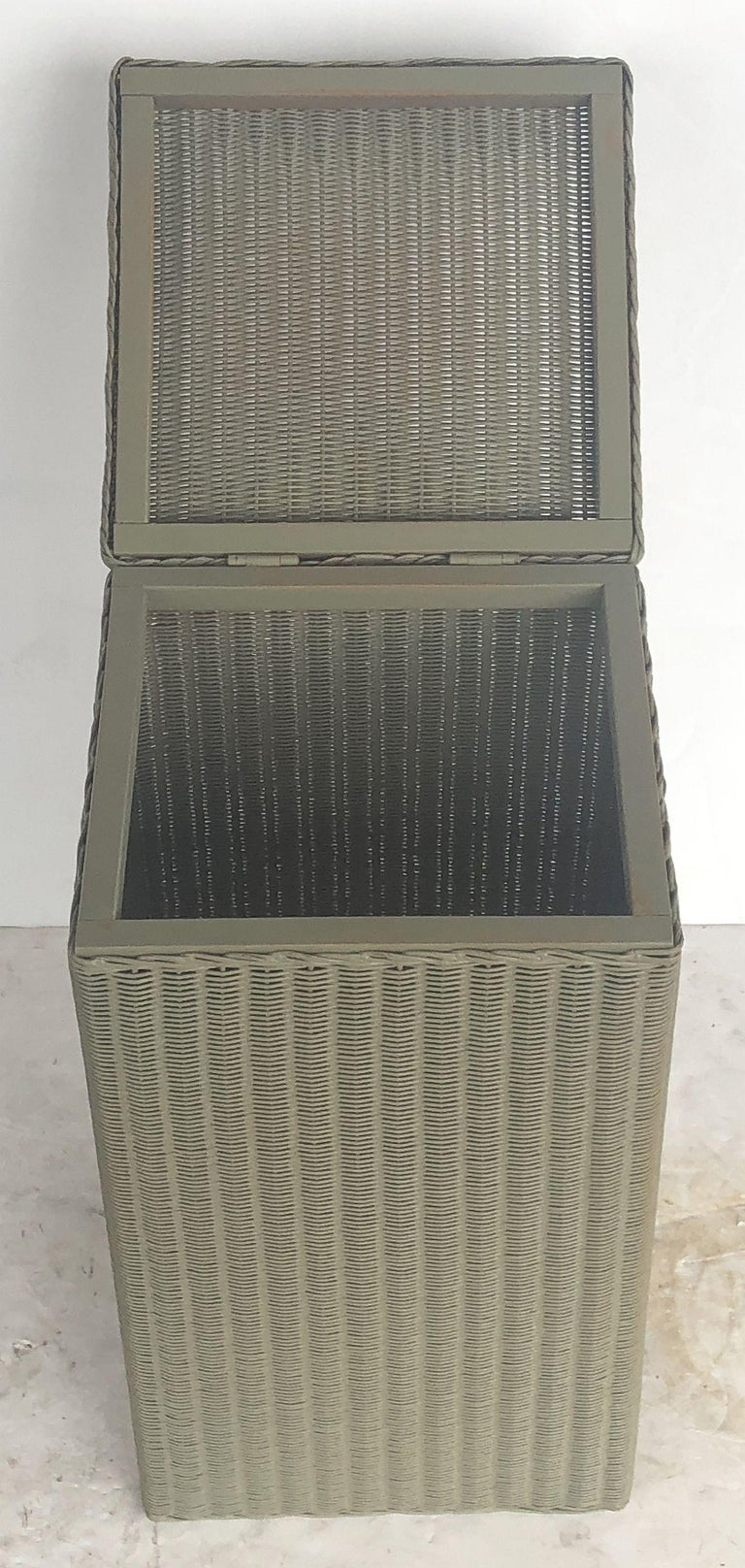 English Wicker Garden Square Linen Hamper by Lloyd Loom at 1stDibs
