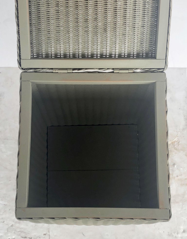 English Wicker Garden Square Linen Hamper by Lloyd Loom at 1stDibs