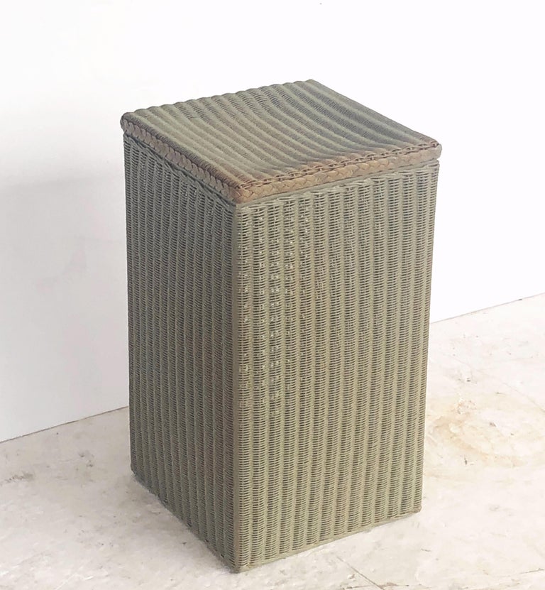 English Wicker Garden Square Linen Hamper by Lloyd Loom at 1stDibs