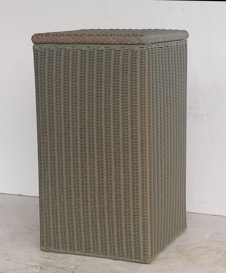 English Wicker Garden Square Linen Hamper by Lloyd Loom at 1stDibs