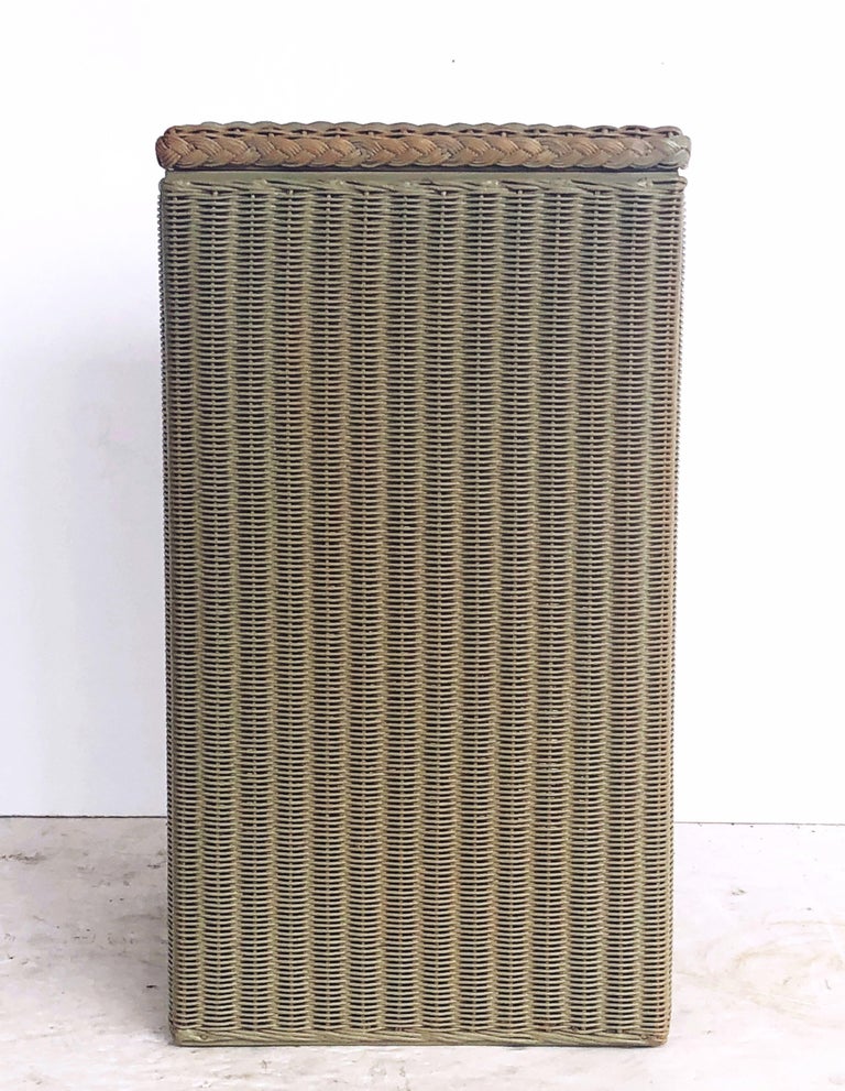 English Wicker Garden Square Linen Hamper by Lloyd Loom at 1stDibs