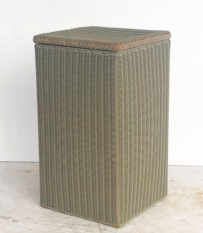 English Wicker Garden Square Linen Hamper by Lloyd Loom at 1stDibs