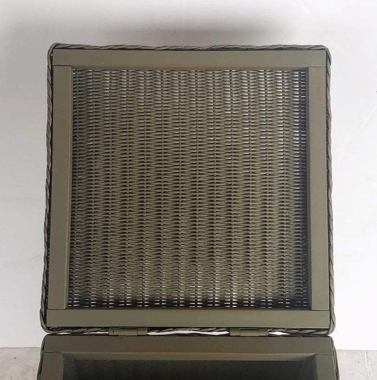 English Wicker Garden Square Linen Hamper by Lloyd Loom at 1stDibs