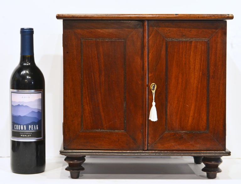 English William IV Mahogany Miniature Table Cabinet Fitted with Drawers ...