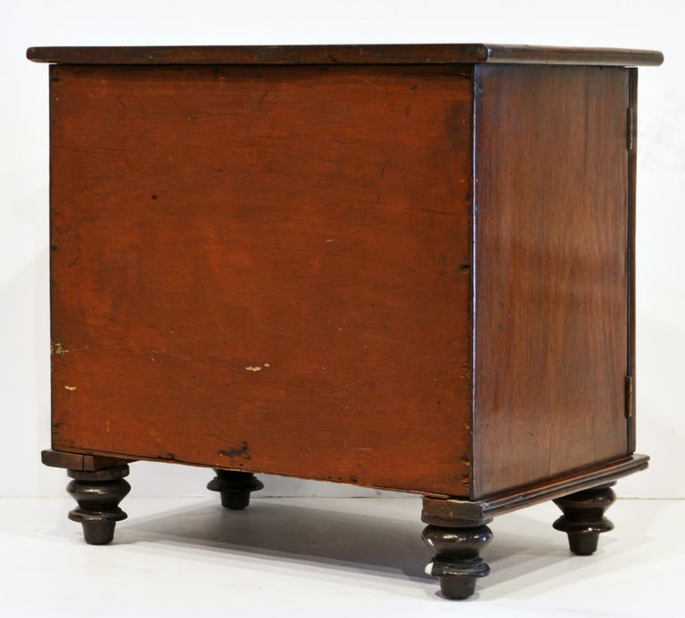 English William IV Mahogany Miniature Table Cabinet Fitted with Drawers ...