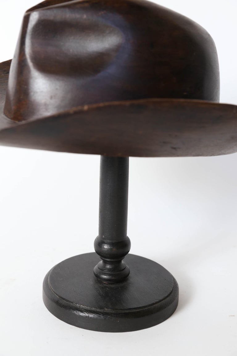 English Wood Hat Mold on Stand at 1stDibs
