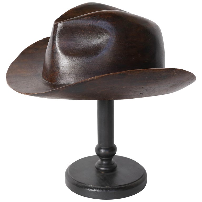 English Wood Hat Mold on Stand at 1stDibs