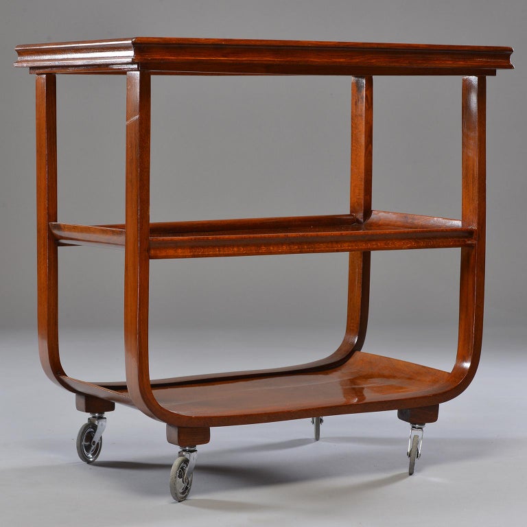 English Wooden Bar or Tea Trolley with Removable Tray at 1stDibs