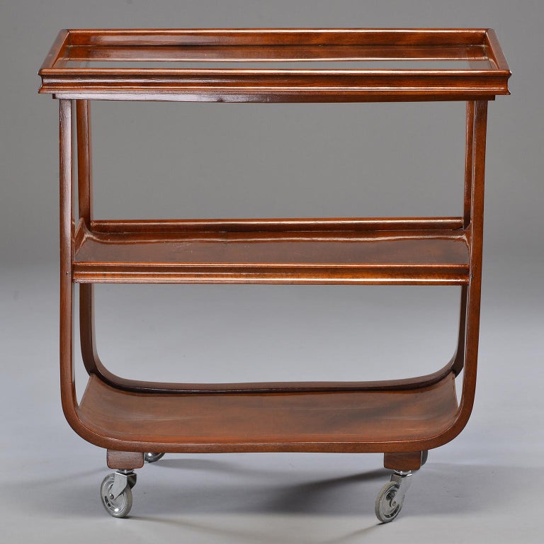 English Wooden Bar or Tea Trolley with Removable Tray at 1stDibs