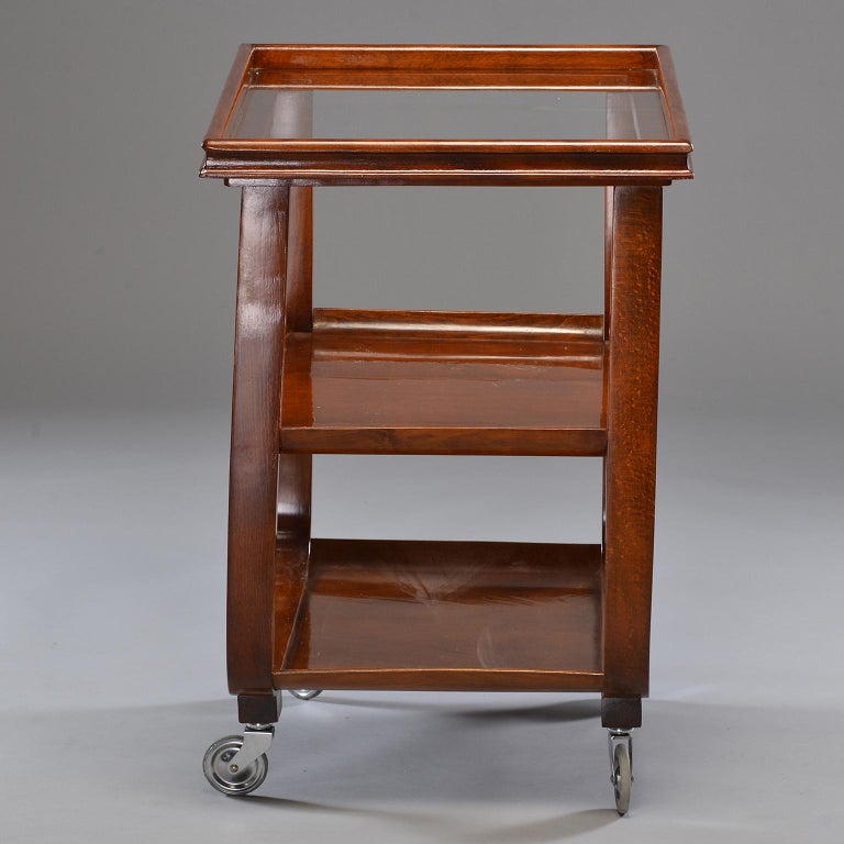 English Wooden Bar or Tea Trolley with Removable Tray at 1stDibs