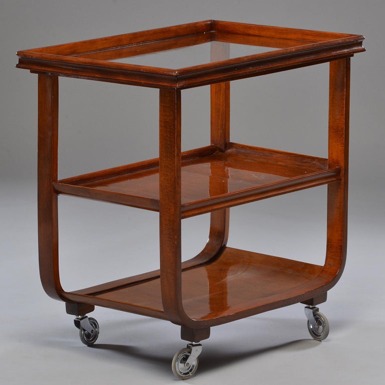 English Wooden Bar or Tea Trolley with Removable Tray at 1stDibs