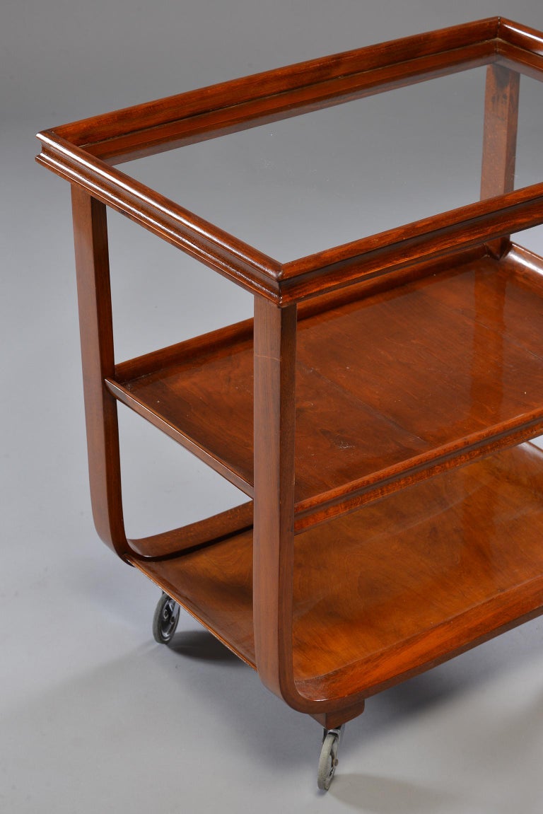 English Wooden Bar or Tea Trolley with Removable Tray at 1stDibs