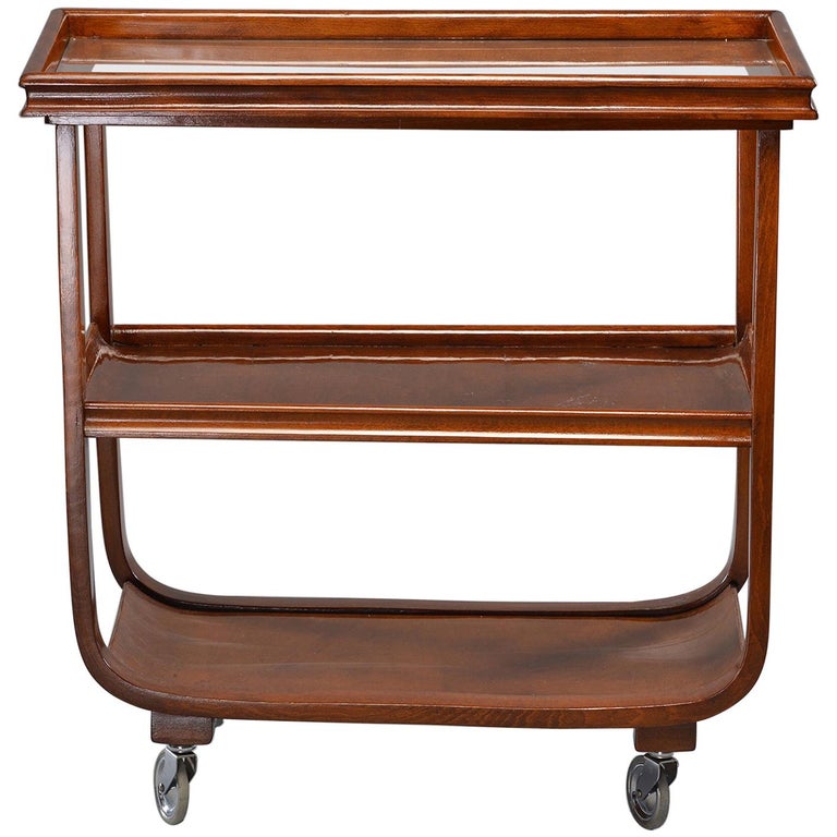 English Wooden Bar or Tea Trolley with Removable Tray at 1stDibs