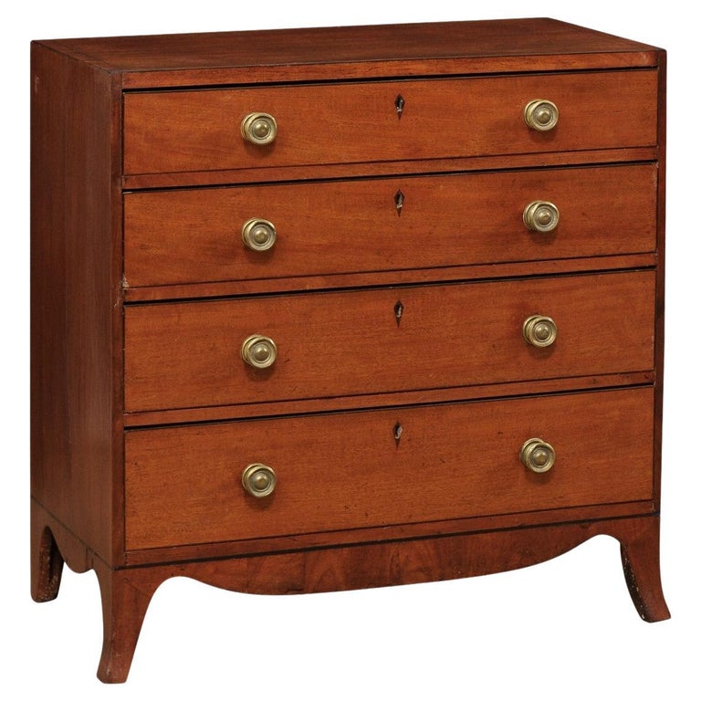 English Wooden Chest of 4 Drawers, Early to Mid 19th Century For Sale ...
