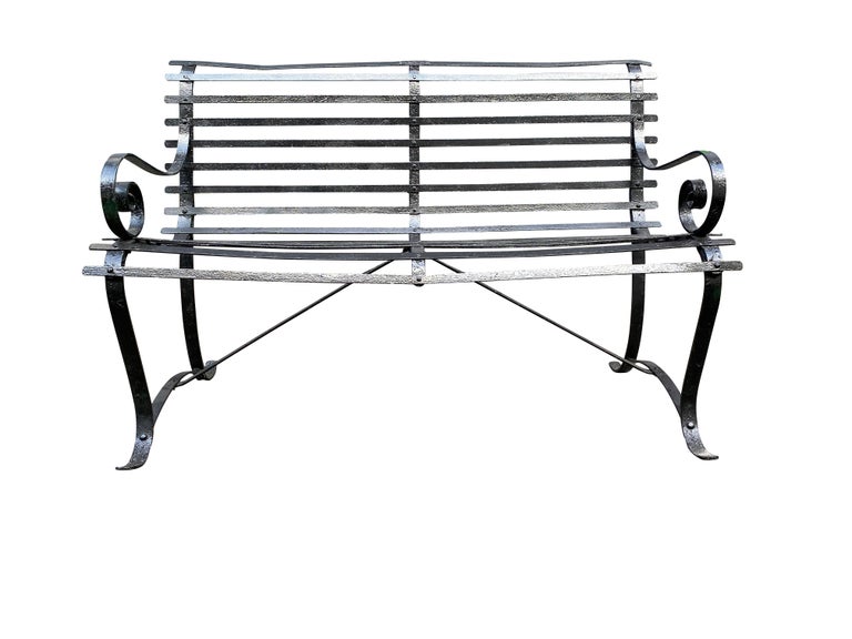 English Wrought Iron Strap Work Bench at 1stDibs