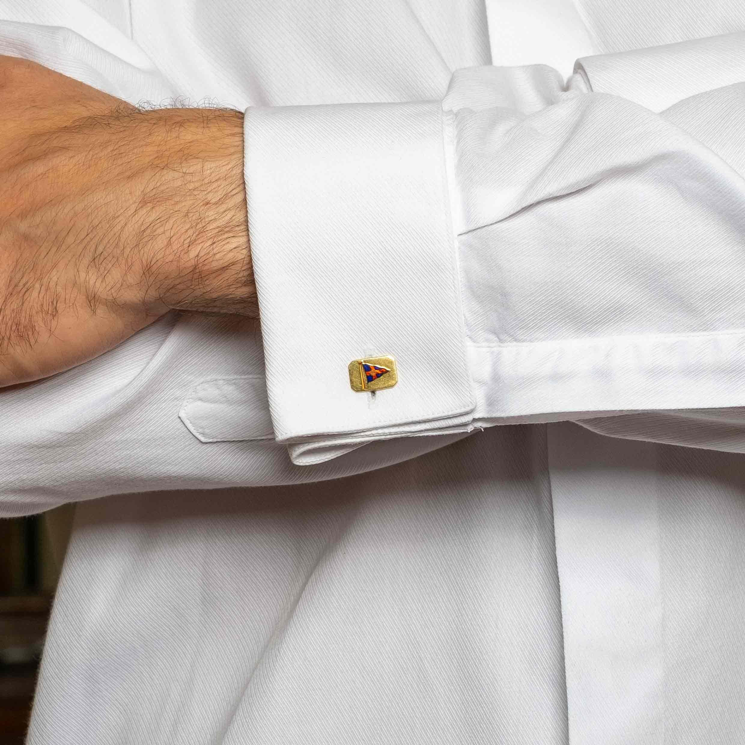 English Yacht Club Cufflinks Benzie of Cowes Isle of Wight 18ct gold ...