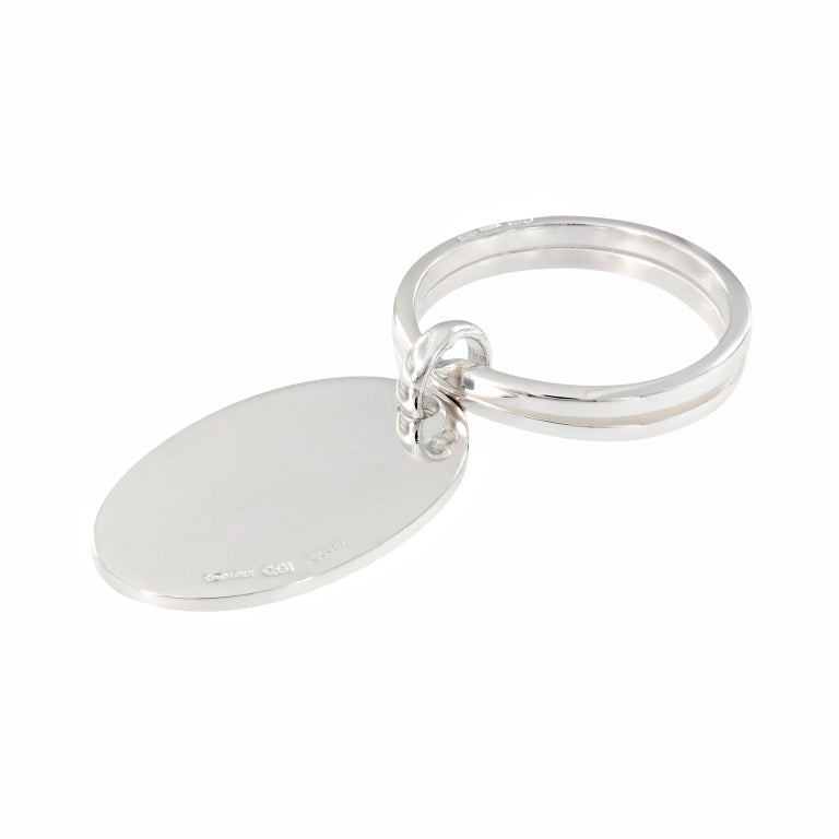 Engravable Sterling Silver Oval Charm Keychain at 1stDibs