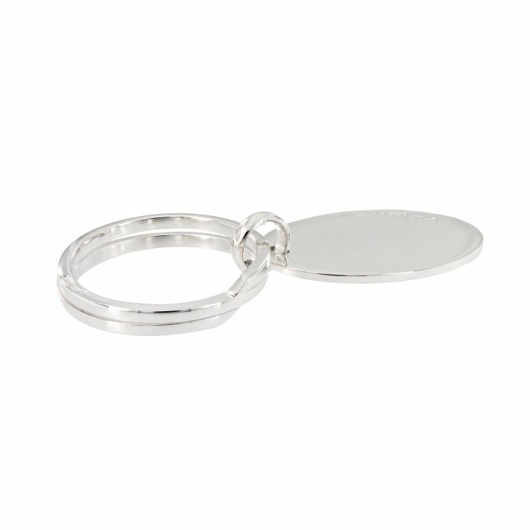 Engravable Sterling Silver Oval Charm Keychain at 1stDibs