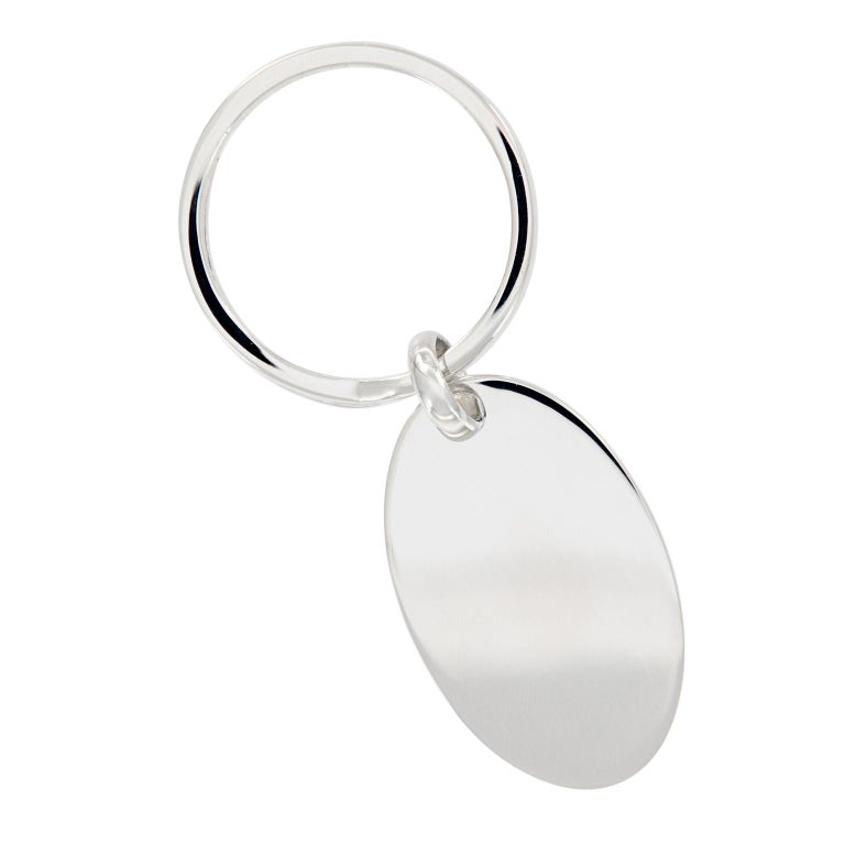 Engravable Sterling Silver Oval Charm Keychain at 1stDibs
