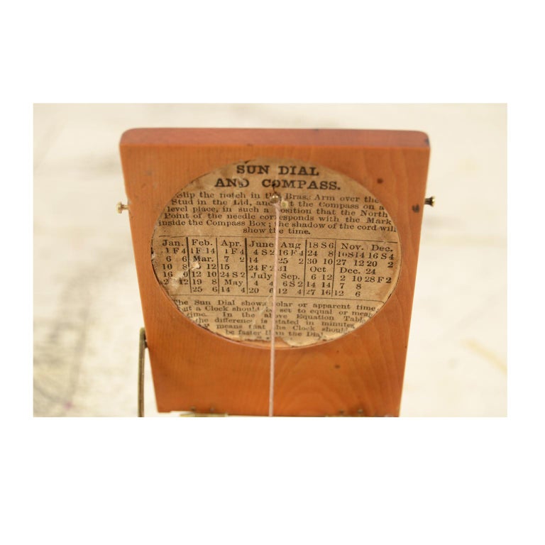 Engraved Boxwood Book Shaped Sundial Antique Time Measuring Instrument ...